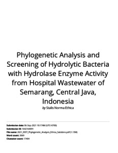 Phylogenetic Analysis and Screening of Hydrolytic Bacteria with Hydrolase Enzyme Activity from ...